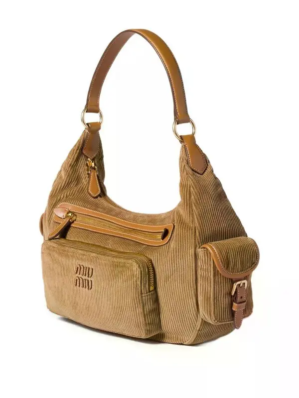 Miu Miu Corduroy Shoulder Bag - Brown