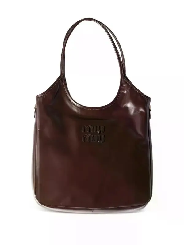 Miu Miu Ivy Leather Tote Bag - Brown