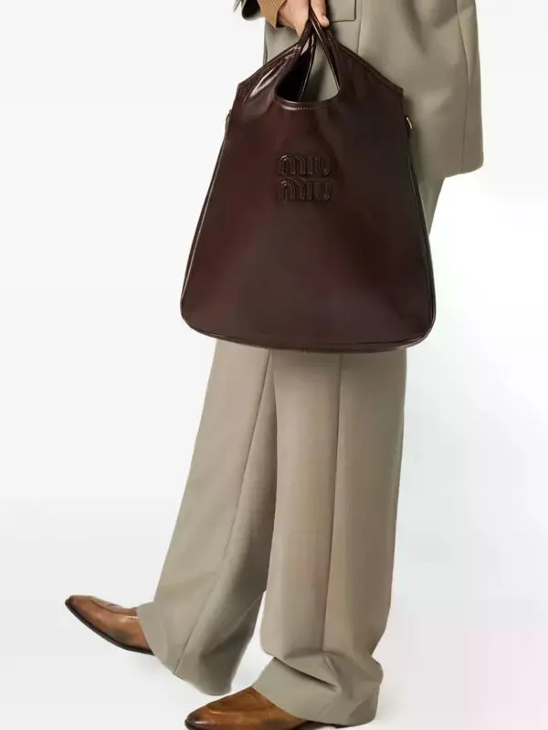 Miu Miu Ivy Leather Tote Bag - Brown