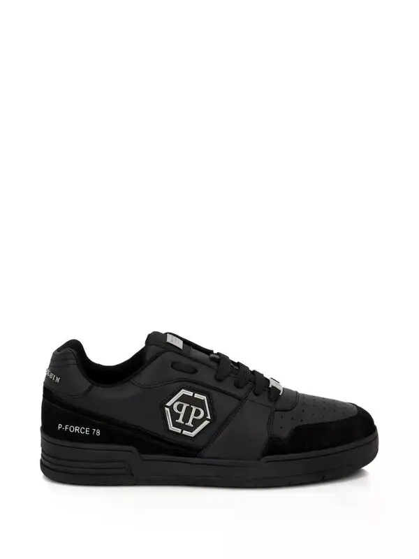 Philipp Plein P-force Leather Sneakers - Black