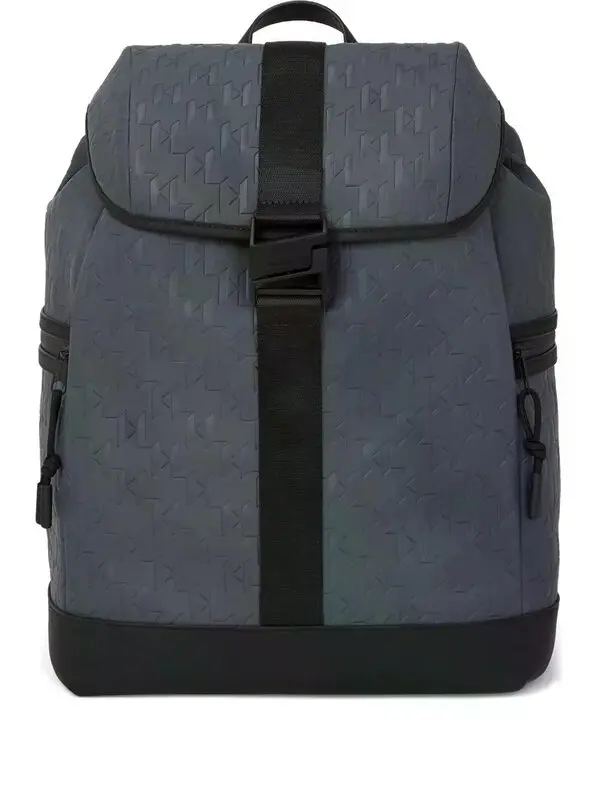 Karl Lagerfeld Monogram Weatherproof Backpack - Grey