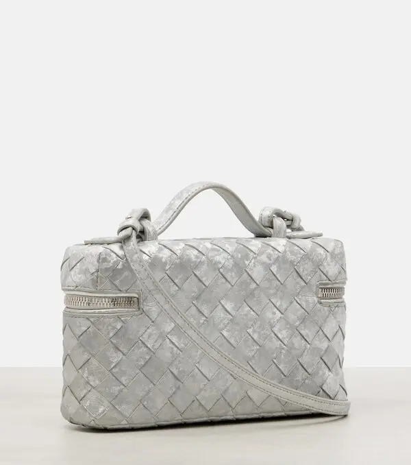 Bottega Veneta Metallic Leather Vanity Bag - Silver