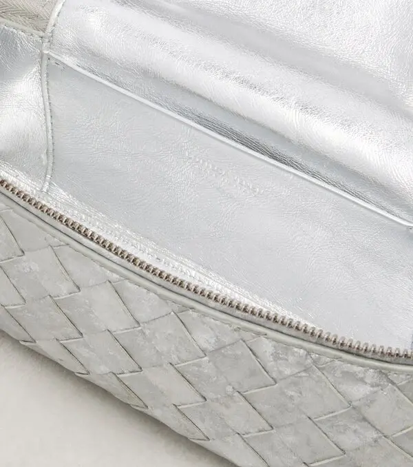 Bottega Veneta Metallic Leather Vanity Bag - Silver