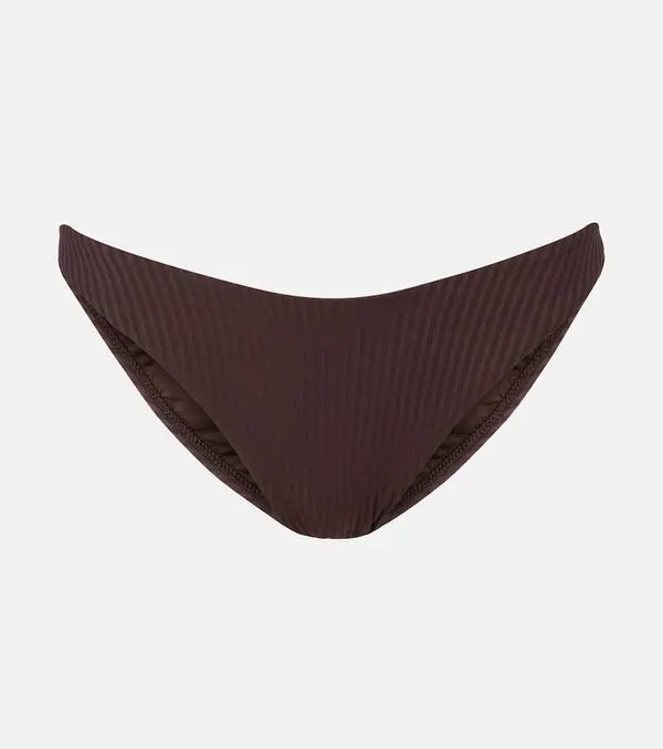 Melissa Odabash Noto Ribbed-knit Bikini Bottoms - Brown