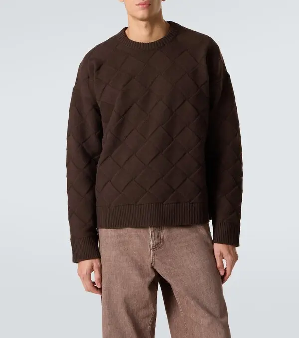Bottega Veneta Intrecciato Wool-blend Crewneck Sweater