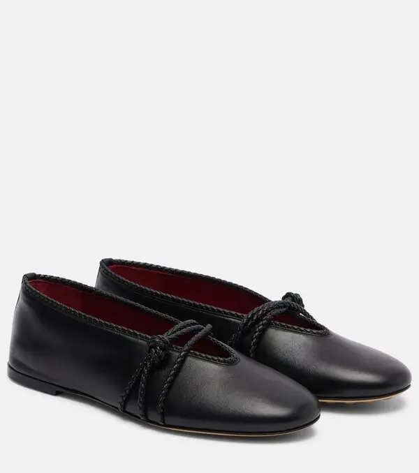 Bottega Veneta Leather Knot Ballet Flats