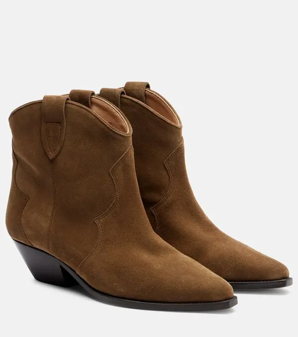 Isabel Marant Étoile Dewina Suede Cowboy Boots - Brown