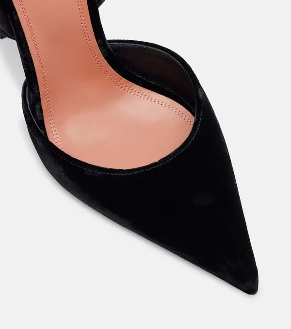 Amina Muaddi Holli 95 Velvet Slingback Pumps