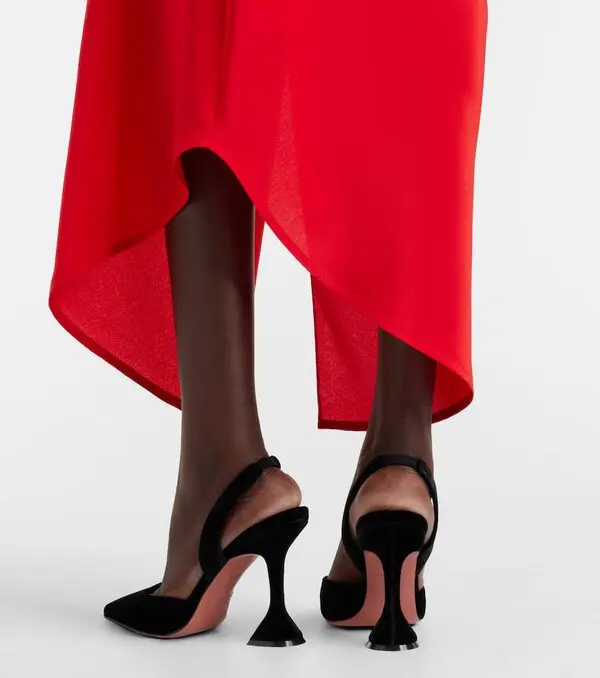 Amina Muaddi Holli 95 Velvet Slingback Pumps