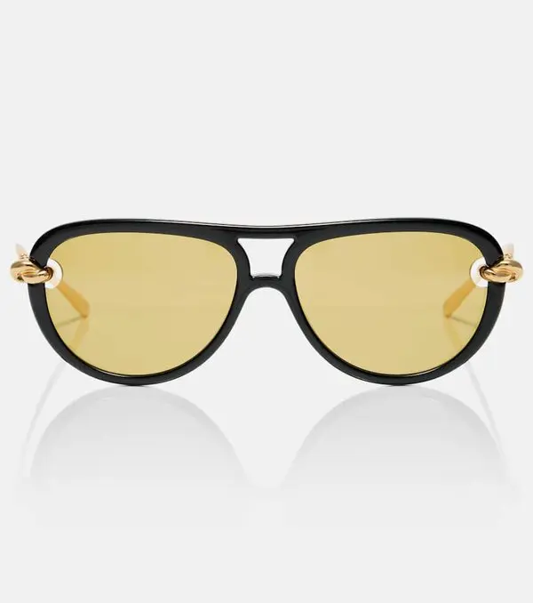 Bottega Veneta Knot Aviator Sunglasses - Black