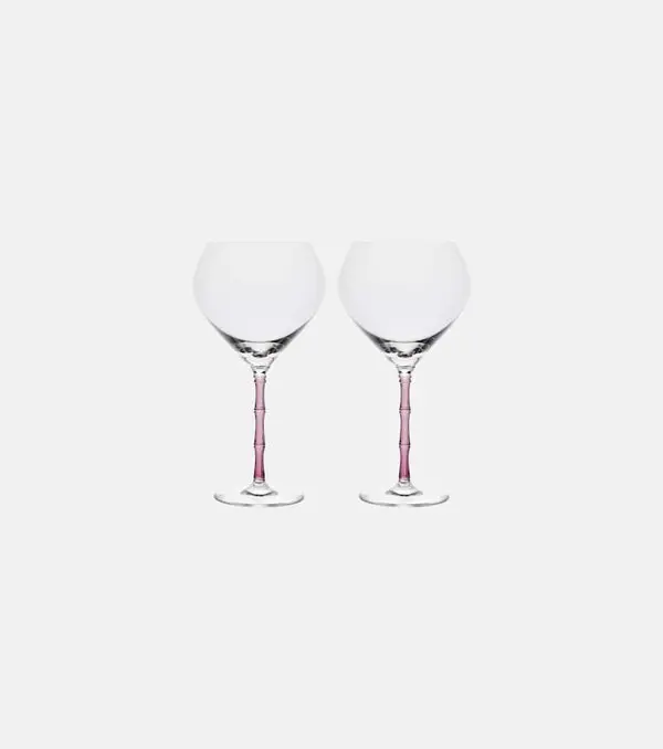 La DoubleJ Bamboo Balloon Set Of 2 Glasses - Transparent