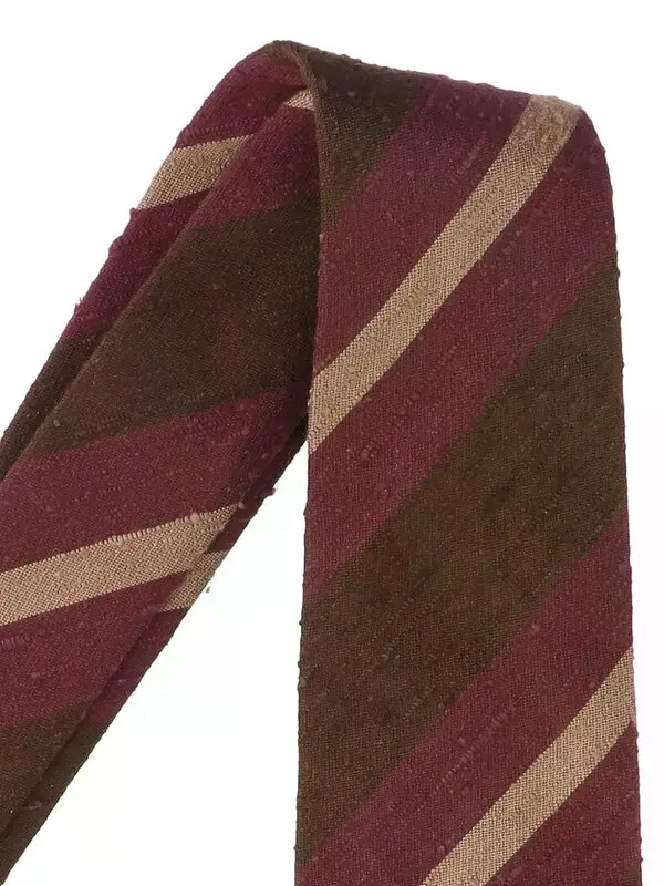 FINAMORE 1925 Striped Neck Tie - Red