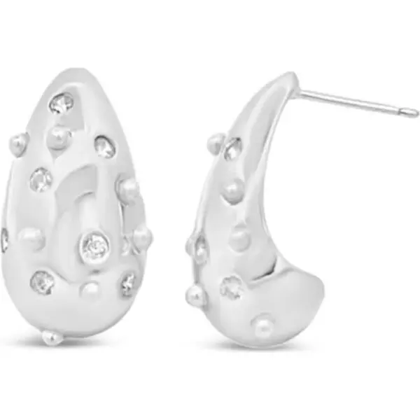 MACRAE & CO. Crystal And Faux Pearl Embellished Teardrop Earrings - Silver