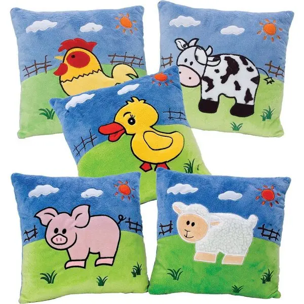 KAPLAN EARLY LEARNING COMPANY Farm Animal Pillowsset Of 5 - Green