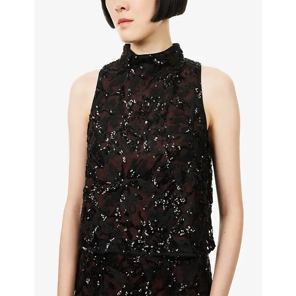 ME+EM Sequin-embellished Sleeveless Shell Top