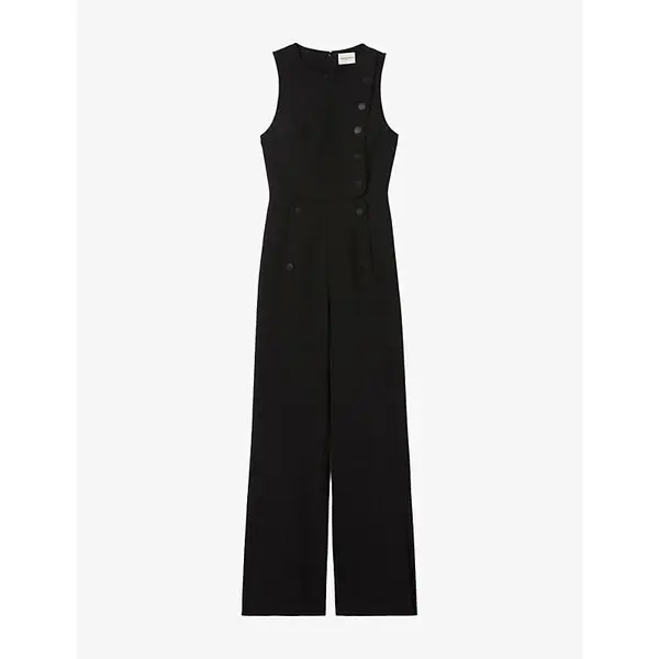 Claudie Pierlot Sleeveless Stretch-woven Jumpsuit - Black