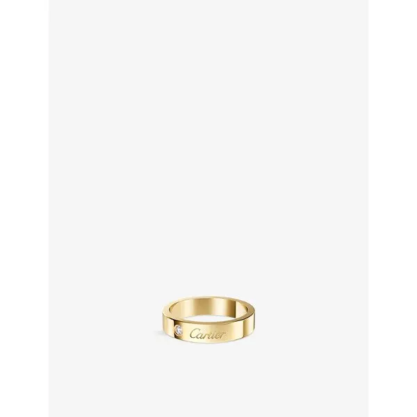 CARTIER C De 4mm 18ct Yellow-gold And 0.03 Brilliant-cut Diamond Wedding Ring - Yellow Gold