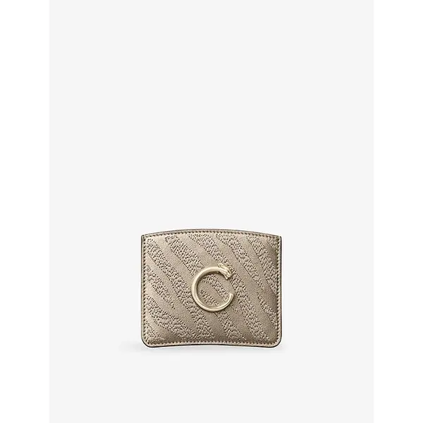 CARTIER Panthère C De Leather Card Holder - Golden