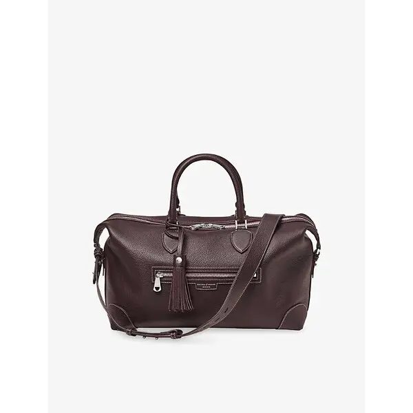 ASPINAL OF LONDON Hudson Leather Flight Bag - Wine