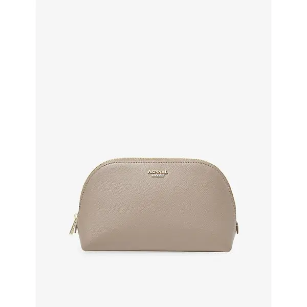 ASPINAL OF LONDON Classic Small Saffiano-leather Cosmetic Case - Taupe