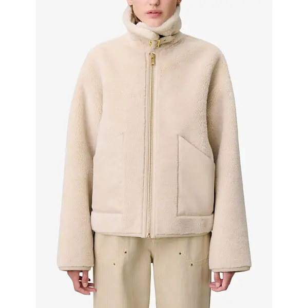 Claudie Pierlot Zipped Shearling-effect Coat
