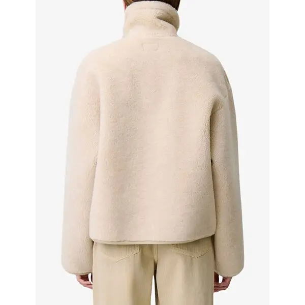 Claudie Pierlot Zipped Shearling-effect Coat