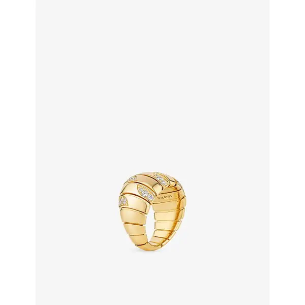 BVLGARI Tubogas 18ct Yellow-gold And Diamond Ring - Yellow Gold