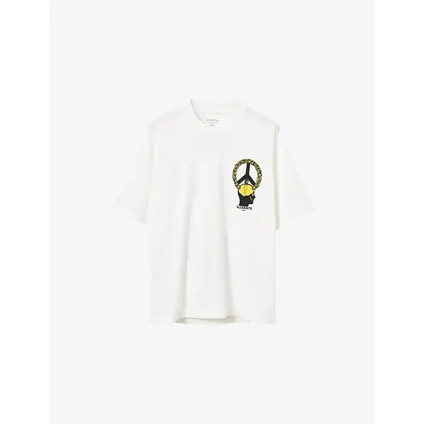 ALLSAINTS Screwed Graphic-print Short-sleeve Cotton T-shirt - Optic White