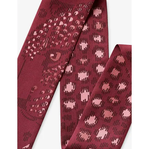 Cartier Panthère Dots Bandeau Printed Silk-twill Scarf - Grape