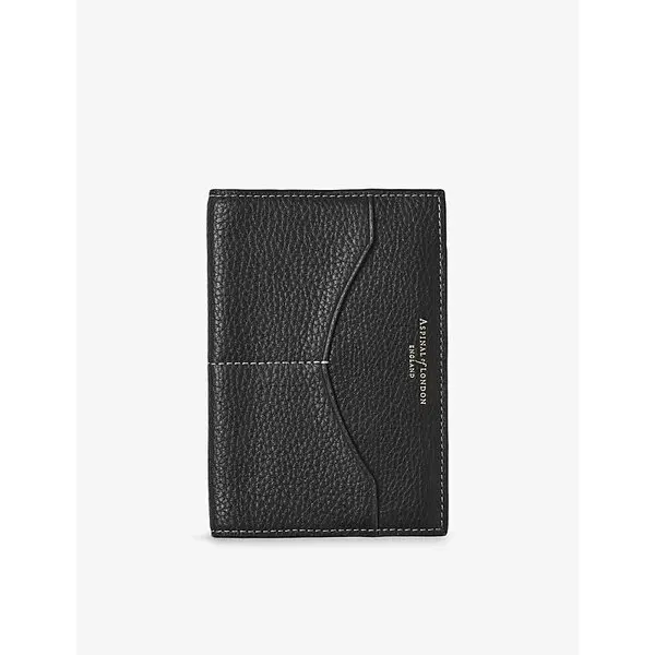 ASPINAL OF LONDON Hudson Leather Passport Cover - Black