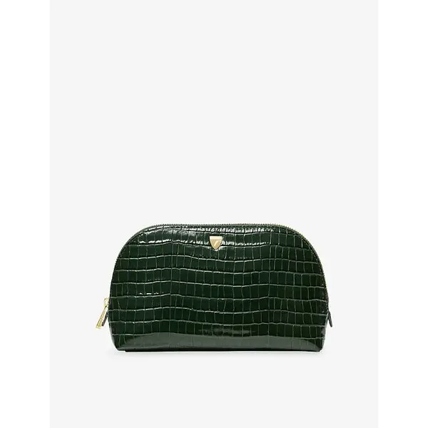 ASPINAL OF LONDON Classic Small Leather Cosmetic Case - Evergreen
