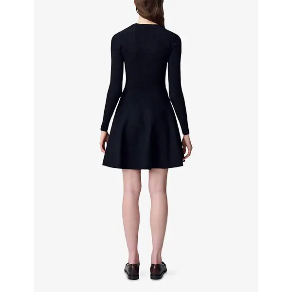 Claudie Pierlot Knot Long-sleeve Mini Dress