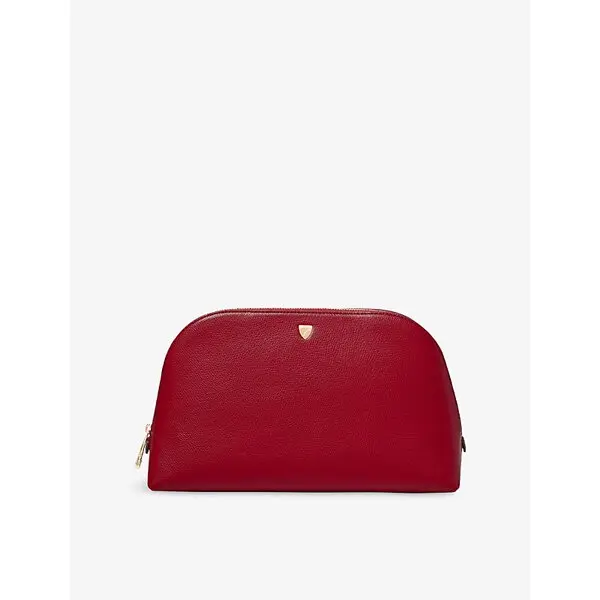 ASPINAL OF LONDON Classic Large Leather Cosmetic Case - Cherry