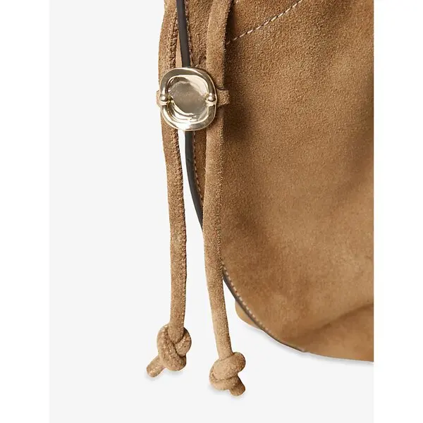 Claudie Pierlot Logo-embossed Suede Tote - Sand