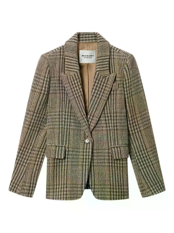 MARANT ETOILE Kerstin Checked Blazer - Brown