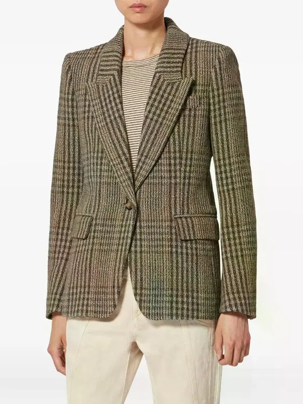 MARANT ETOILE Kerstin Checked Blazer - Brown