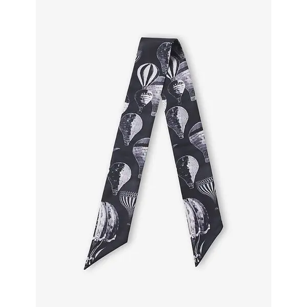 ASPINAL OF LONDON Skinny Silk Scarf - Monochrome