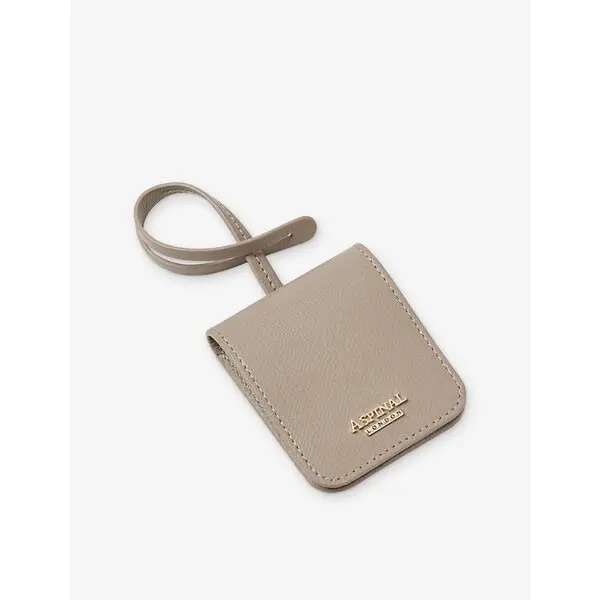 ASPINAL OF LONDON Travel Leather Luggage Tag - Taupe
