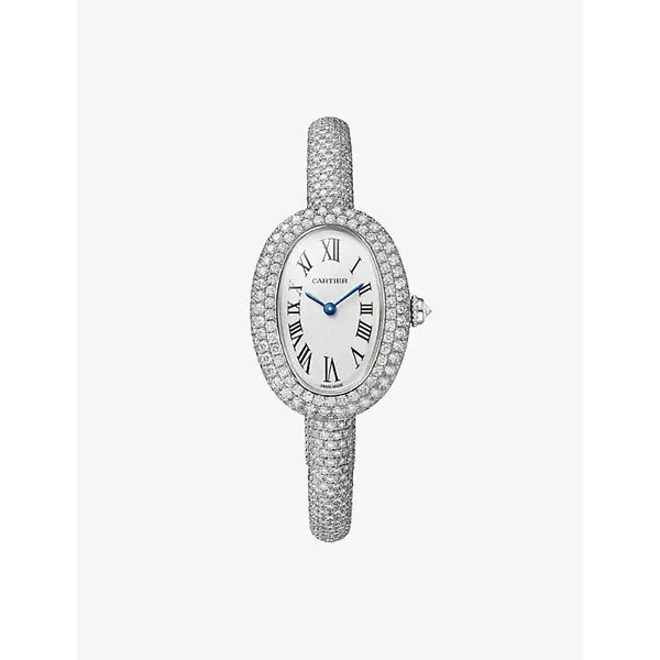 CARTIER Baignoire 18ct White-gold Diamond Quartz Watch - White Gold