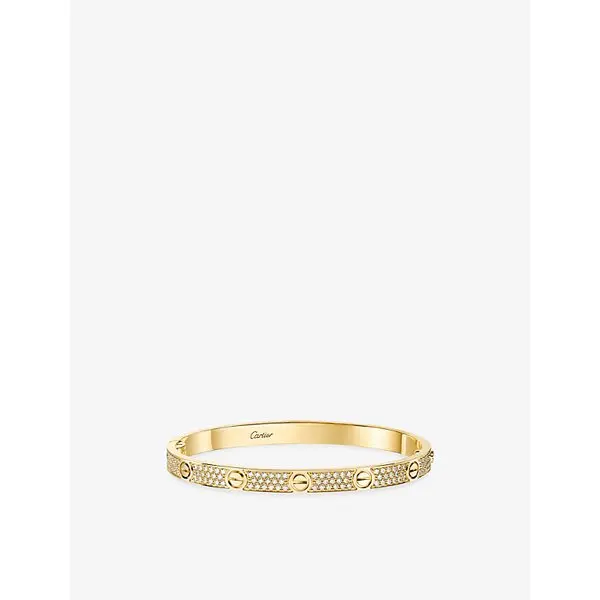 CARTIER Love Pavé Diamond Bracelet - Yellow Gold