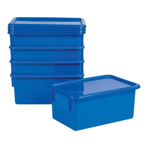 KAPLAN EARLY LEARNING COMPANY Storage Bins With Lidsset Of 5 - Blue