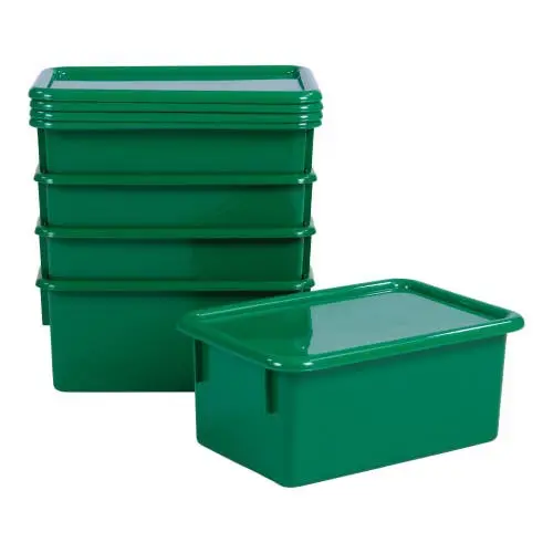 KAPLAN EARLY LEARNING COMPANY Storage Bins With Lidsset Of 5 - Green