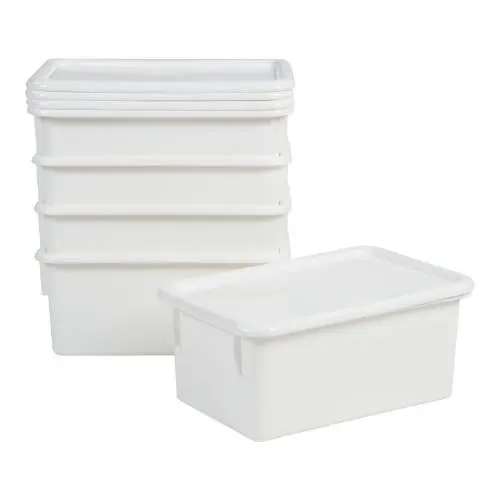 KAPLAN EARLY LEARNING COMPANY Storage Bins With Lidsset Of 5 - White