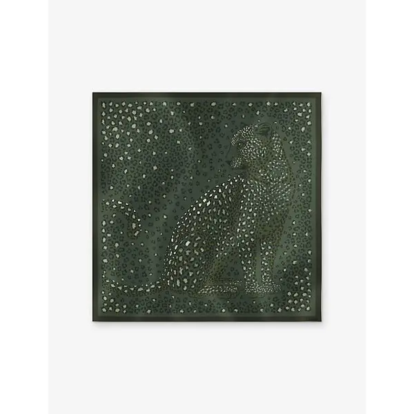 CARTIER Panthère Dots Printed Silk-twill Scarf - Green