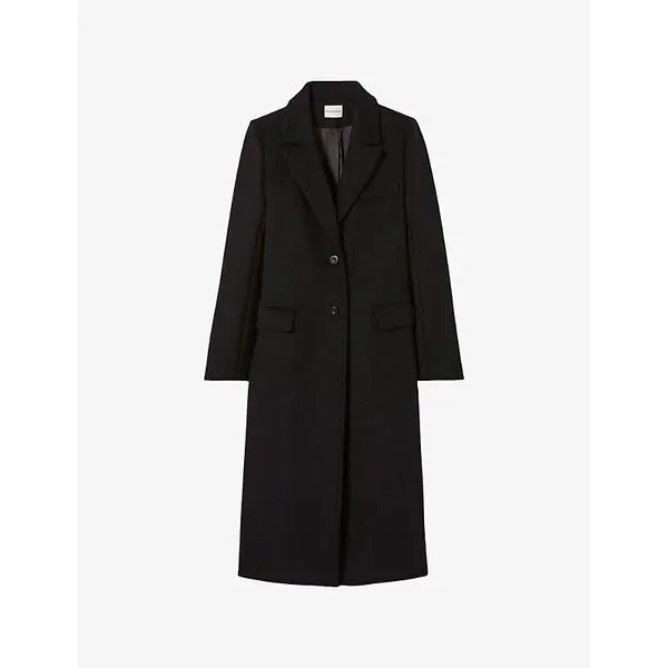 Claudie Pierlot Long Straight Wool-blend Coat