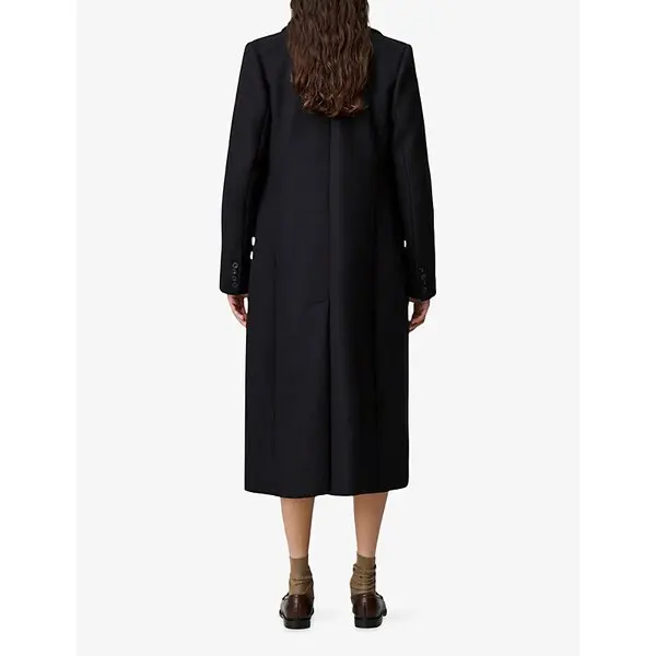 Claudie Pierlot Long Straight Wool-blend Coat