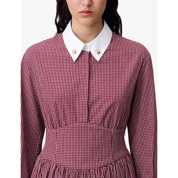 burgundy toddler dresses Claudine Collar Dress – La Garçonne main image 1