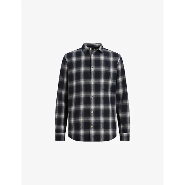 ALLSAINTS Haven Checked Cotton Shirt - Azzurra Blue