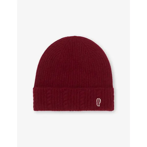 Claudie Pierlot Logo-embroidered Cashmere Beanie - Burgundy