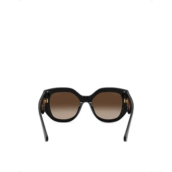 Chanel Butterfly-frame Acetate Sunglasses - Black